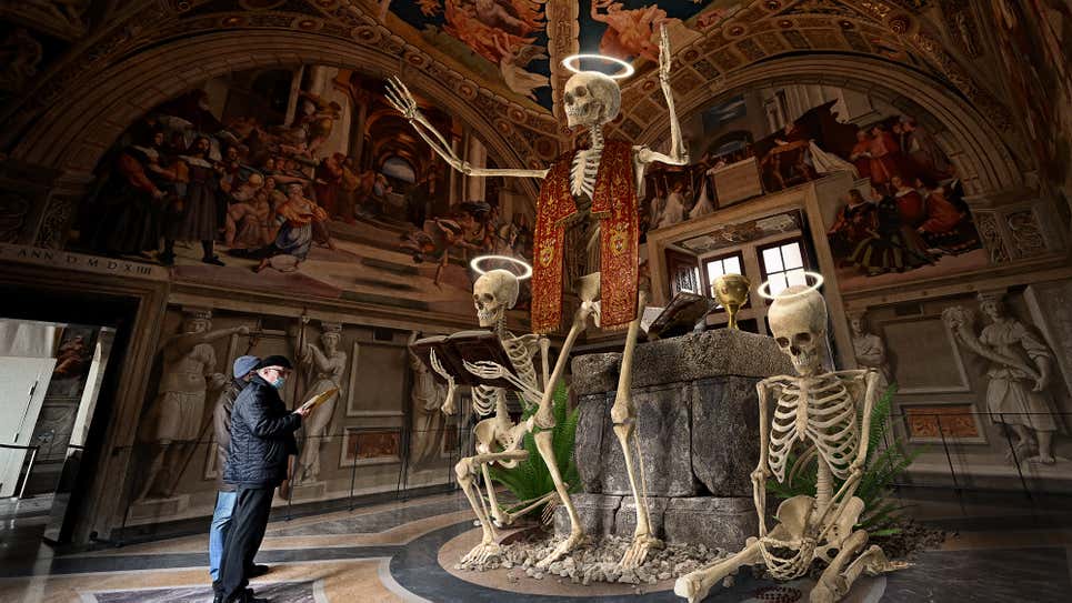 Vatican Museum Displays Massive Skeletons Of Prehistoric Saints ...