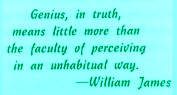 William James on genius - Bathtub Bulletin